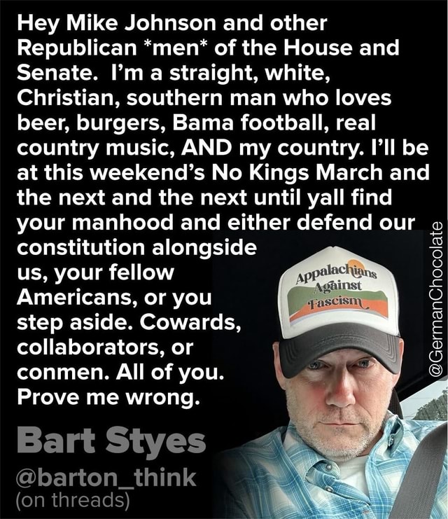 Hey Mike Johnson and other Republican *men* of the House and Senate. I ...