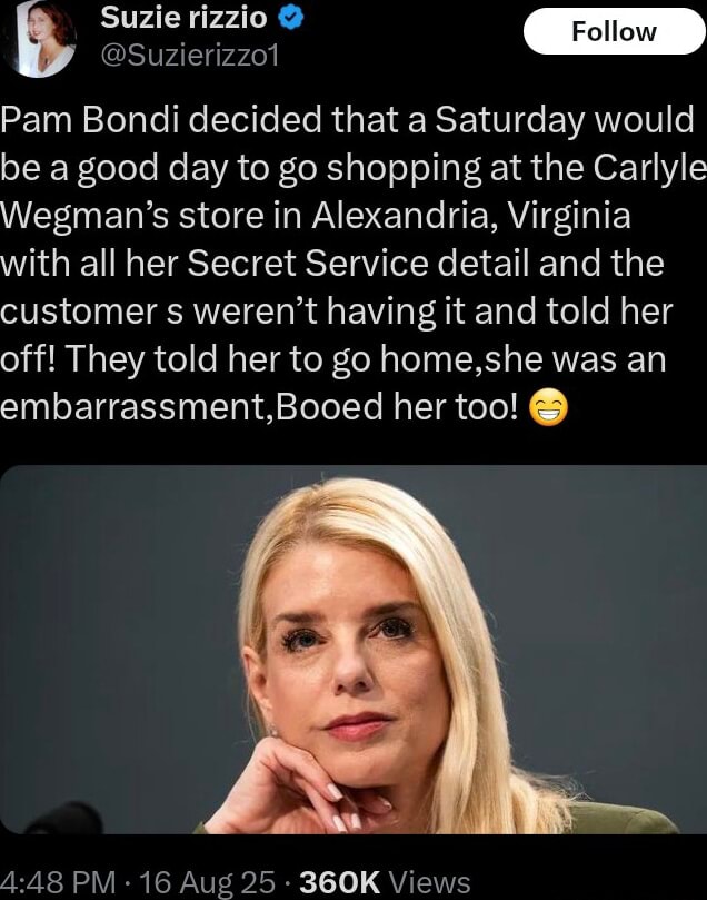 Suzie rizzio Pam Bondi decided that a Saturday would be a good day to ...