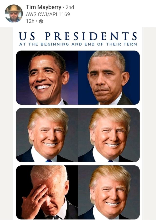 Tim Mayberry AWS 1169 US PRESIDENTS AT THE BEGINNING AND END OF THEIR ...