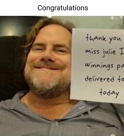 Congratulations thank you miss julie - America’s best pics and videos