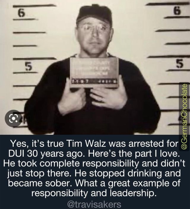 ErmanGhocolate I Yes, it's true Tim Walz was arrested for DUI 30 years ...