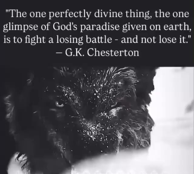 "The one perfectly divine thing, the one glimpse of God's paradise ...