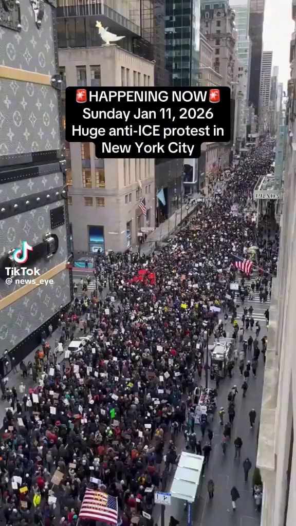 HAPPENING NOW - I Sunday Jan 11, 2026 Huge anti protest in New York ...