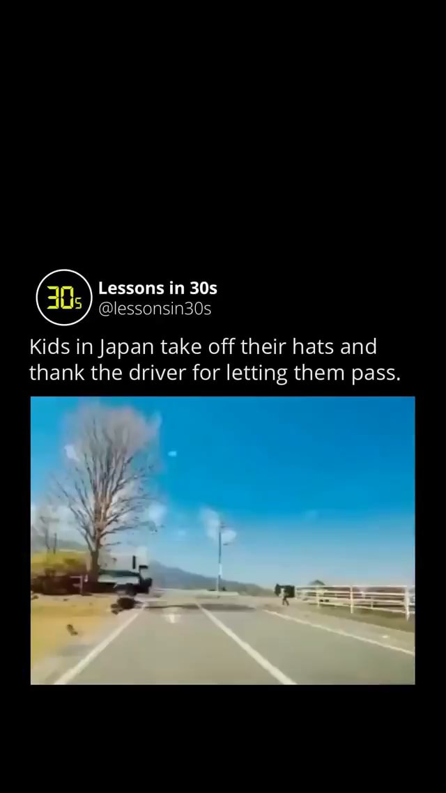 Lessons in Kids in Japan take off their hats and thank the driver for ...