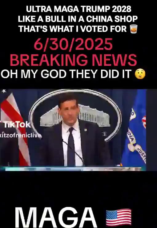 ULTRA MAGA TRUMP 2028 LIKE A BULL IN A CHINA SHOP THAT'S WHAT I VOTED ...