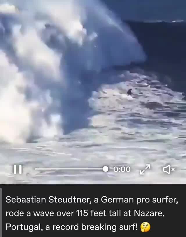 Sebastian Steudtner, a German pro surfer, rode a wave over 115 feet ...