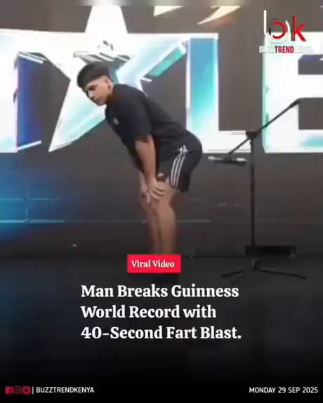 Viral Video Man Breaks Guinness World Record with 40-Second Fart Blast ...