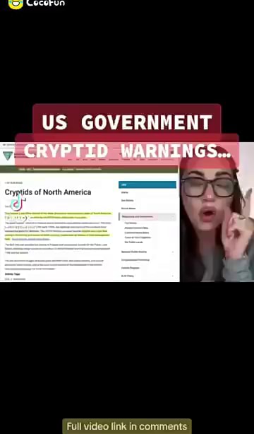 US GOVERNMENT CRYPTID WARNINGS... Full video link in comments - America’s best pics and videos