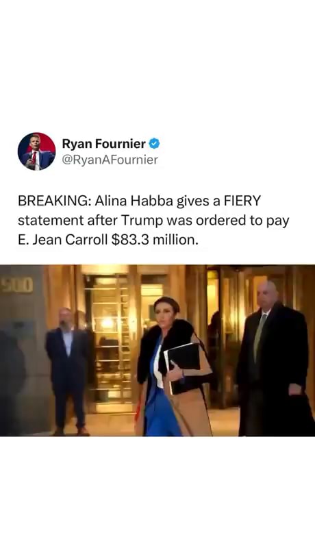 Ryan Fournier @RyanAFournier BREAKING: Alina Habba gives a FIERY ...